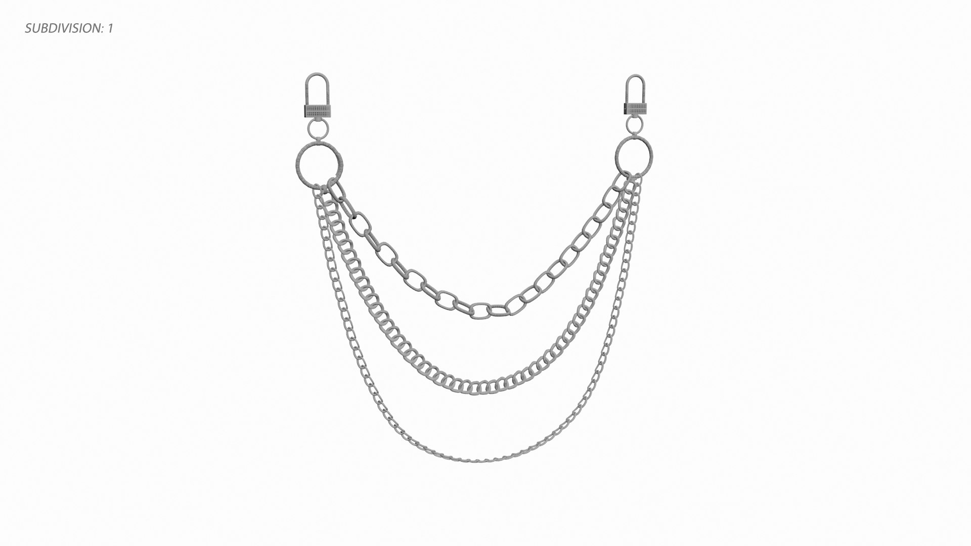 3D Vintage Retro Punk Chains - TurboSquid 1884241