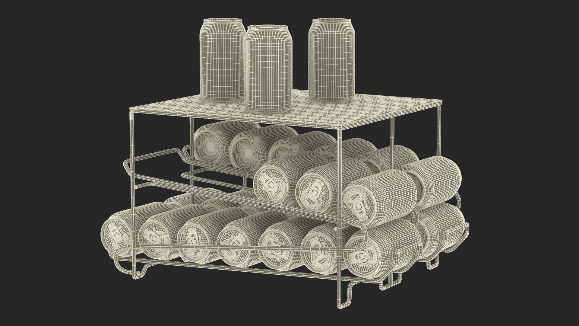 2 Tier Can Rack Organizer Chrome with Cola Cans 3D model - TurboSquid ...