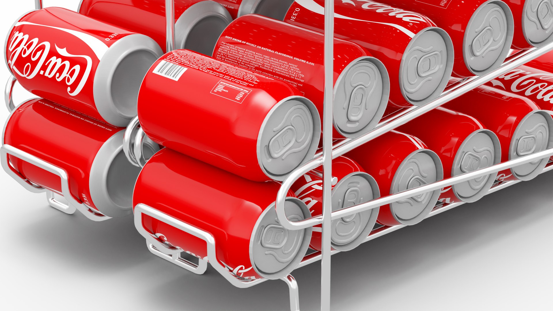 2 Tier Can Rack Organizer Chrome with Cola Cans 3D model - TurboSquid ...