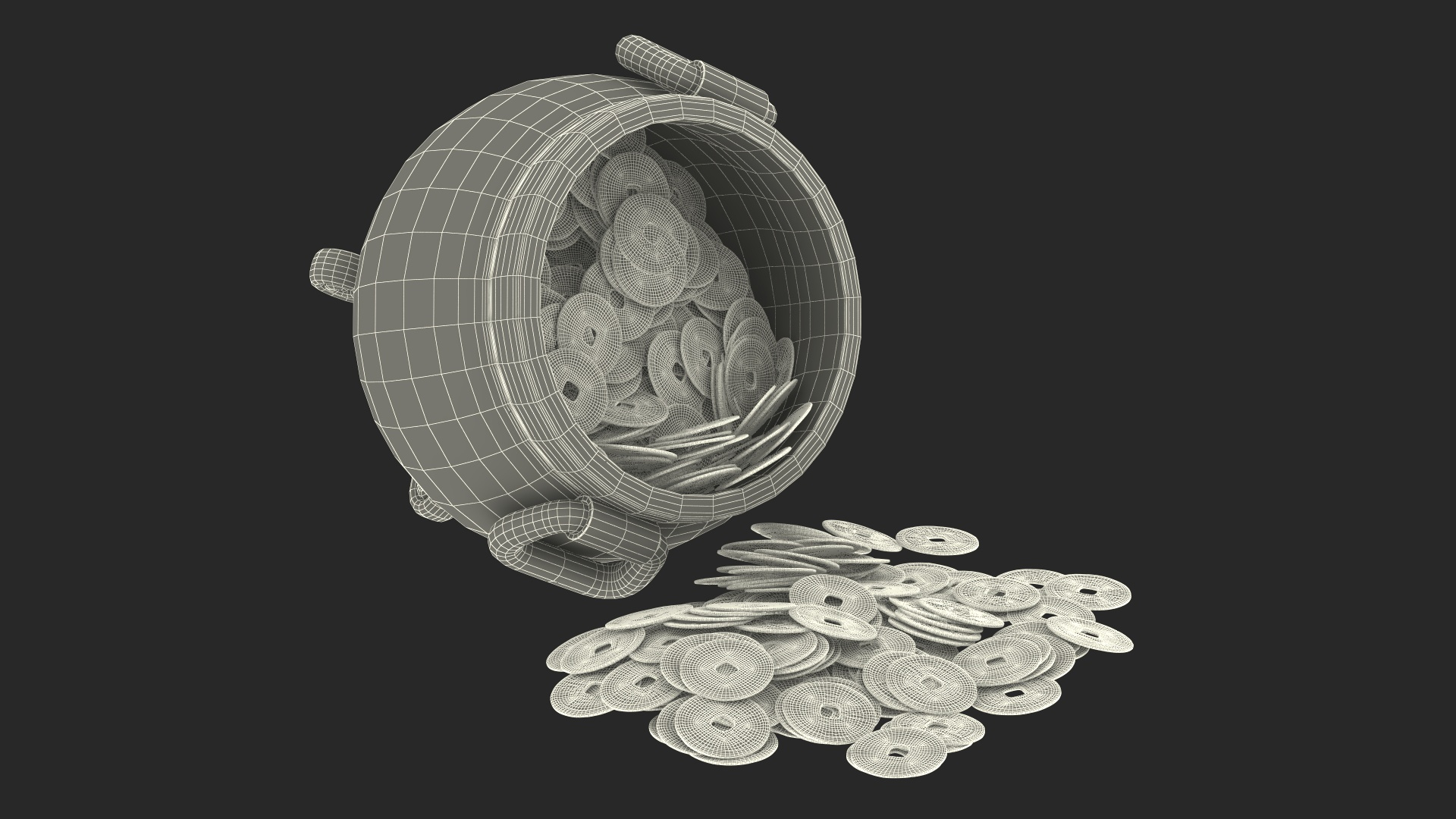Coins Falling Out From Pot 3D Model - TurboSquid 2065244