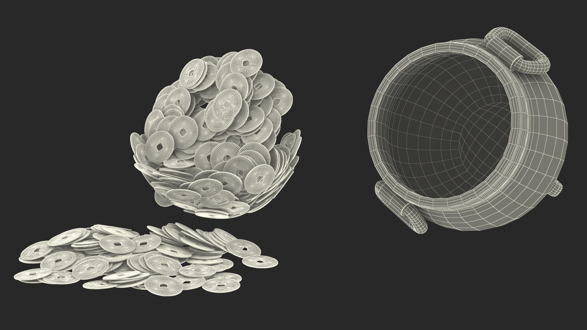 Coins Falling Out From Pot 3D Model - TurboSquid 2065244
