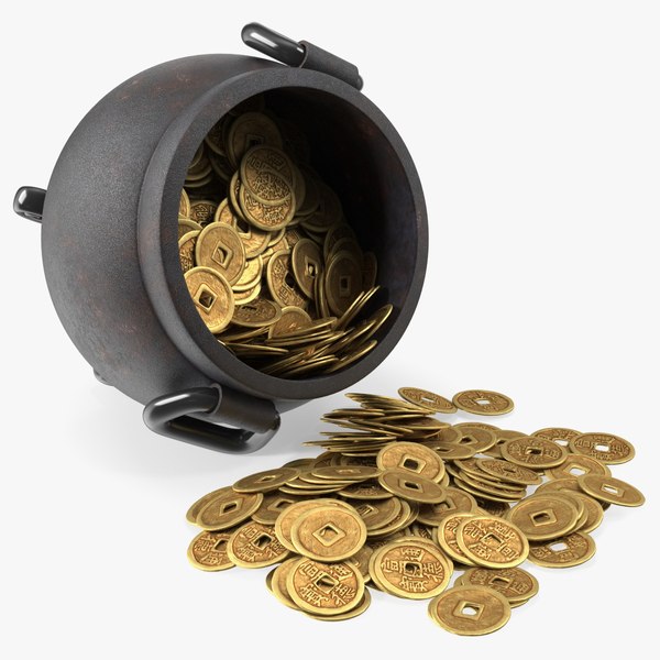 modelo 3d Coins Falling Out from Pot - TurboSquid 2065244