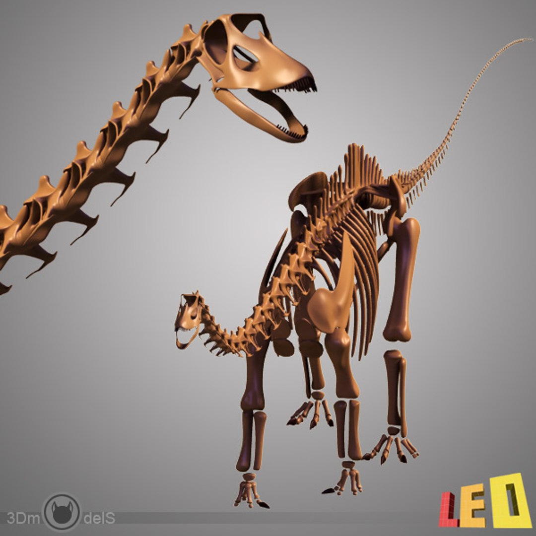 3ds max dino skeleton diplodocus separate