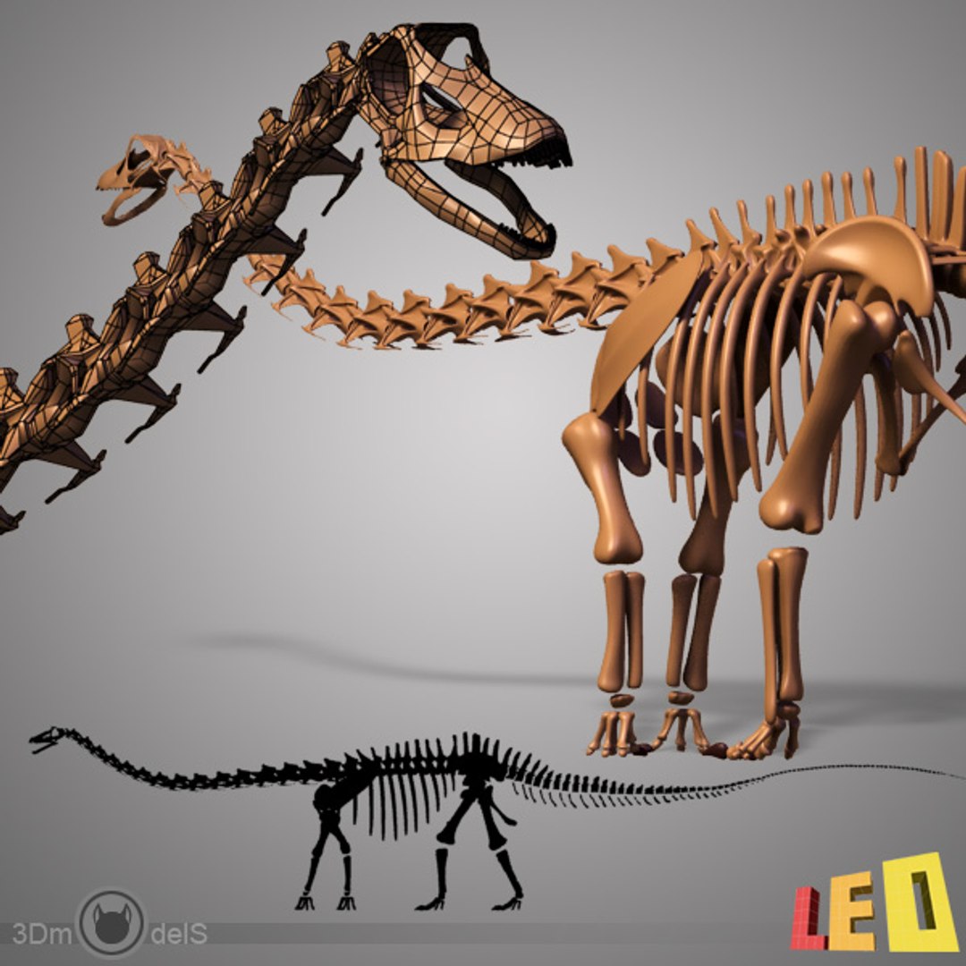 3ds max dino skeleton diplodocus separate
