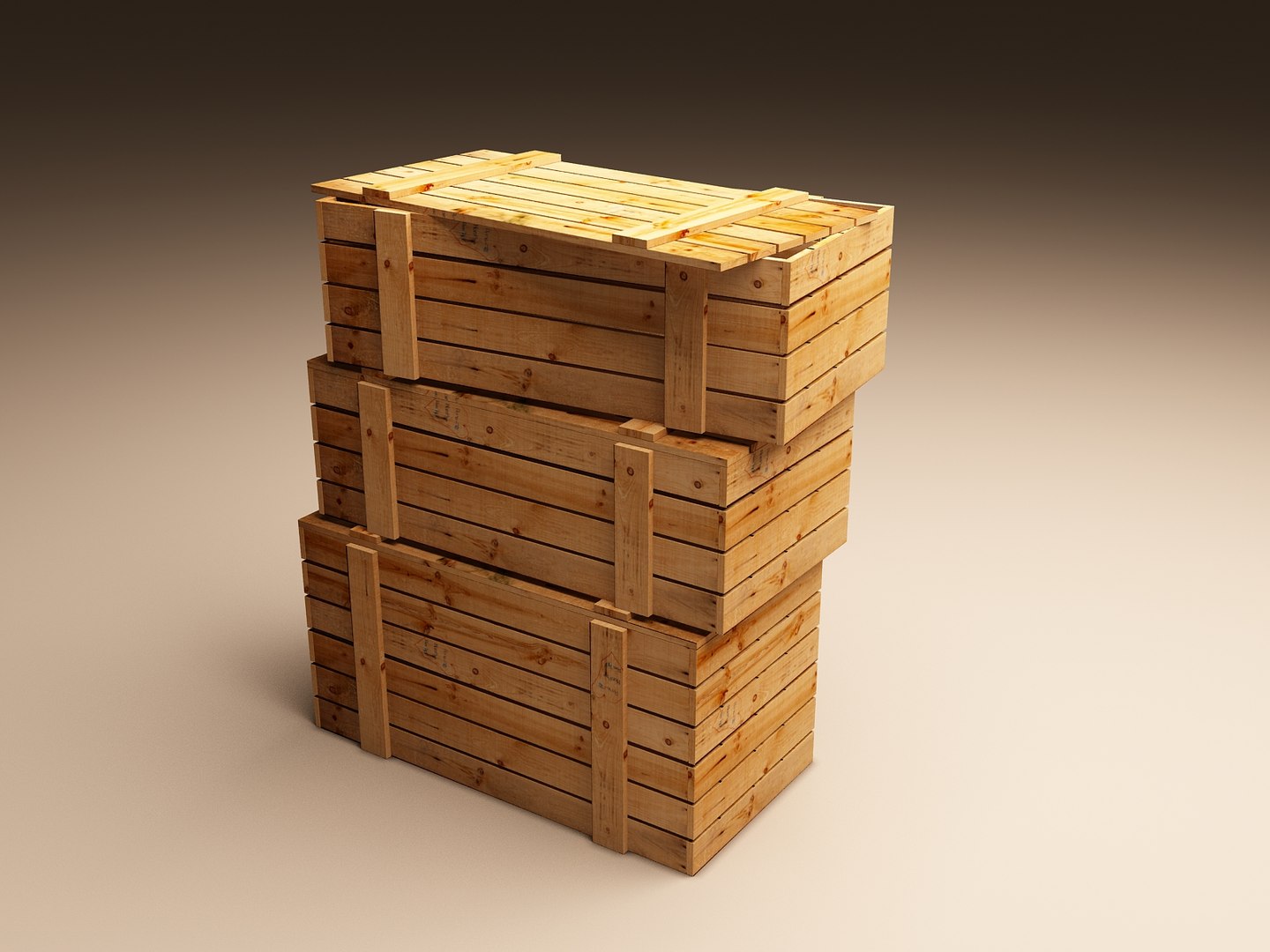 3d model wooden crate