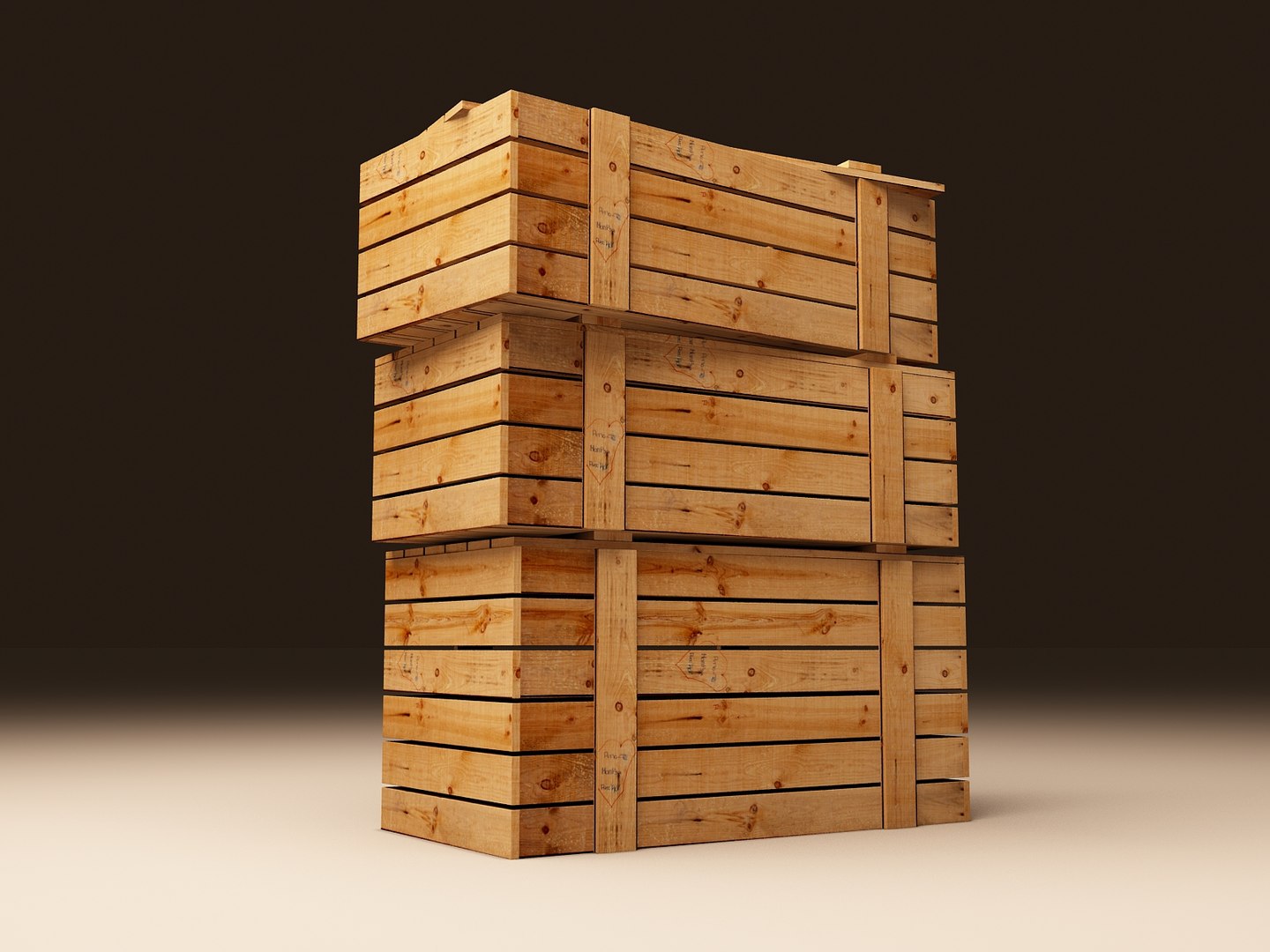 3d model wooden crate