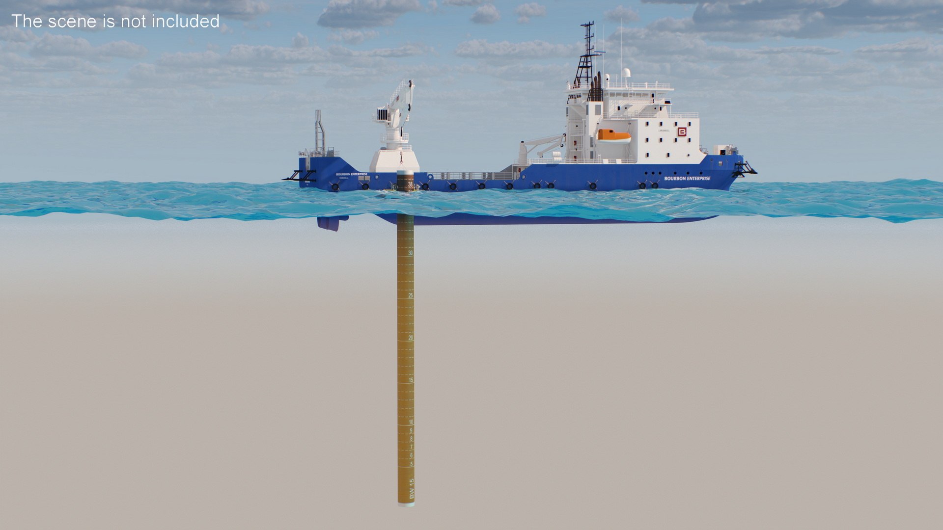 3D Model Offshore Subsea DWCM Cutter And Subsea Pile - TurboSquid 2329746