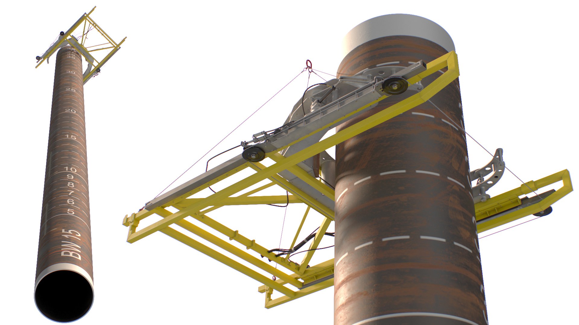 3D Model Offshore Subsea DWCM Cutter And Subsea Pile - TurboSquid 2329746