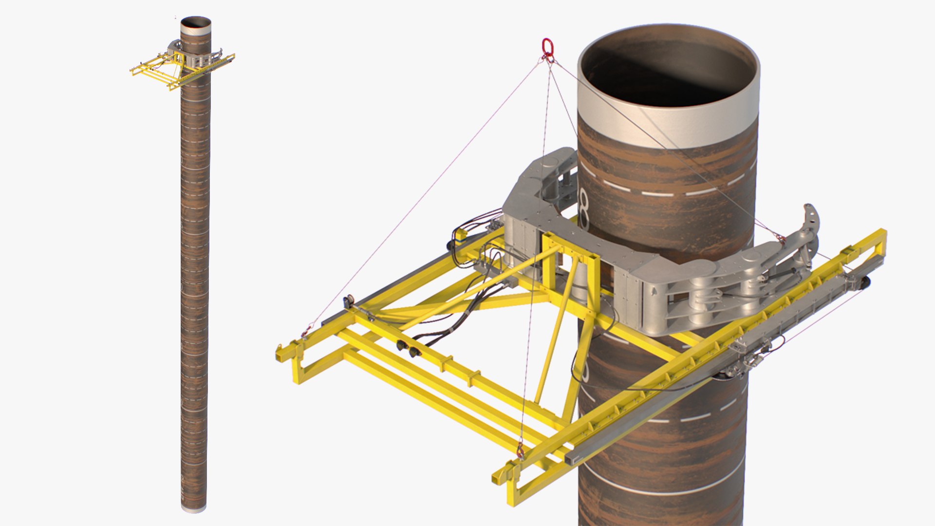 3D Model Offshore Subsea DWCM Cutter And Subsea Pile - TurboSquid 2329746