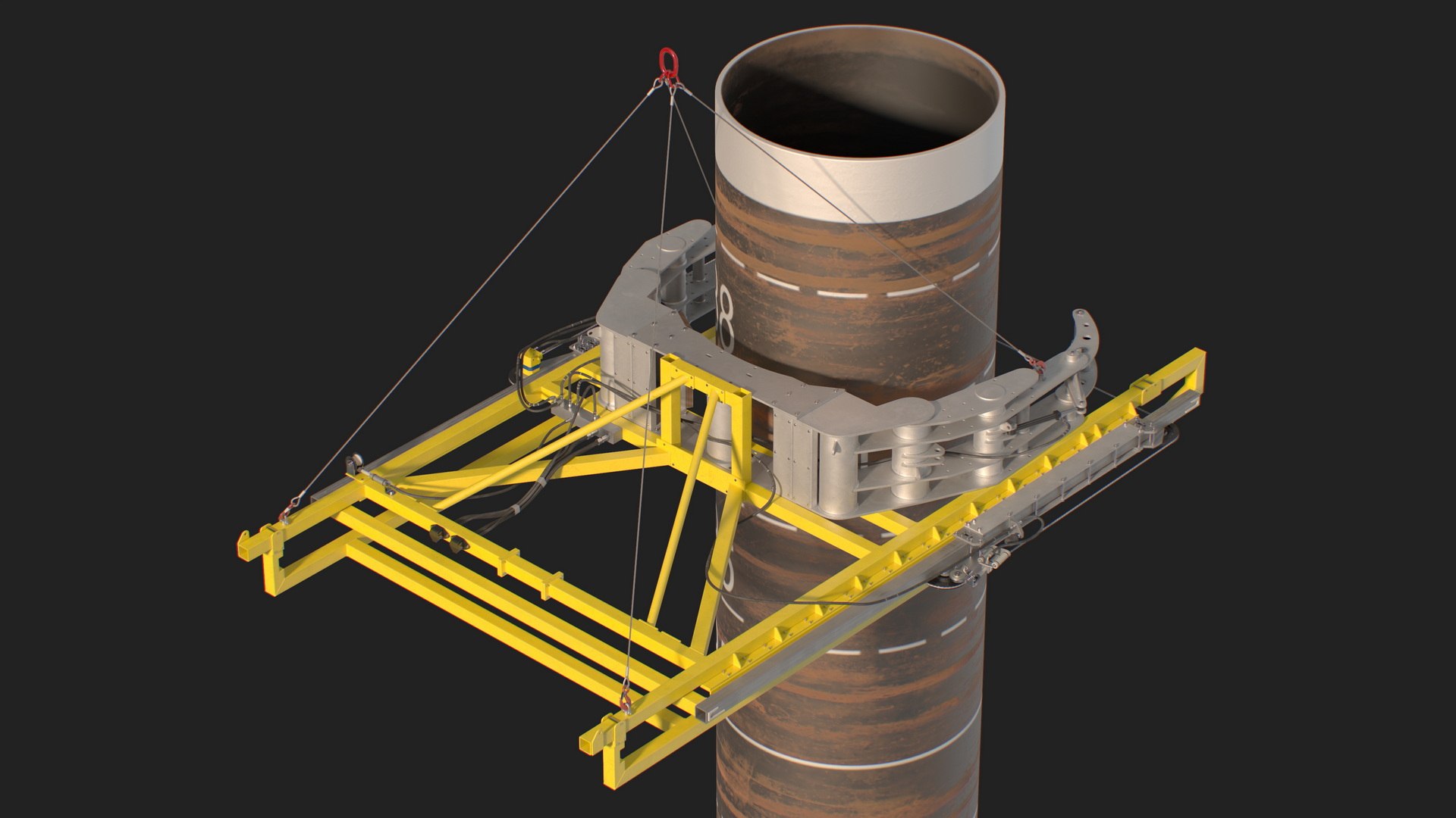 3D Model Offshore Subsea DWCM Cutter And Subsea Pile - TurboSquid 2329746