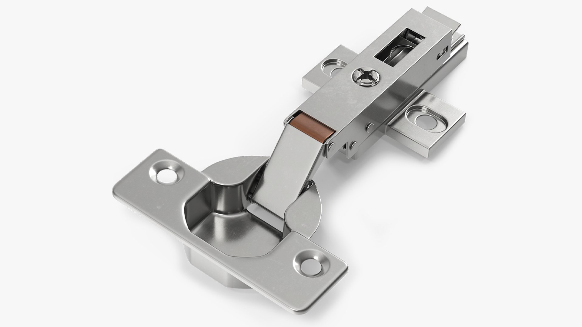 3D Model Cabinet Door Hinge Full Overlay Silver - TurboSquid 2501140