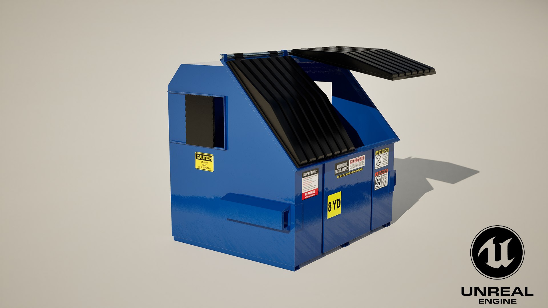 Blue Dumpster 8yard New-Dirty 3D model - TurboSquid 2158267