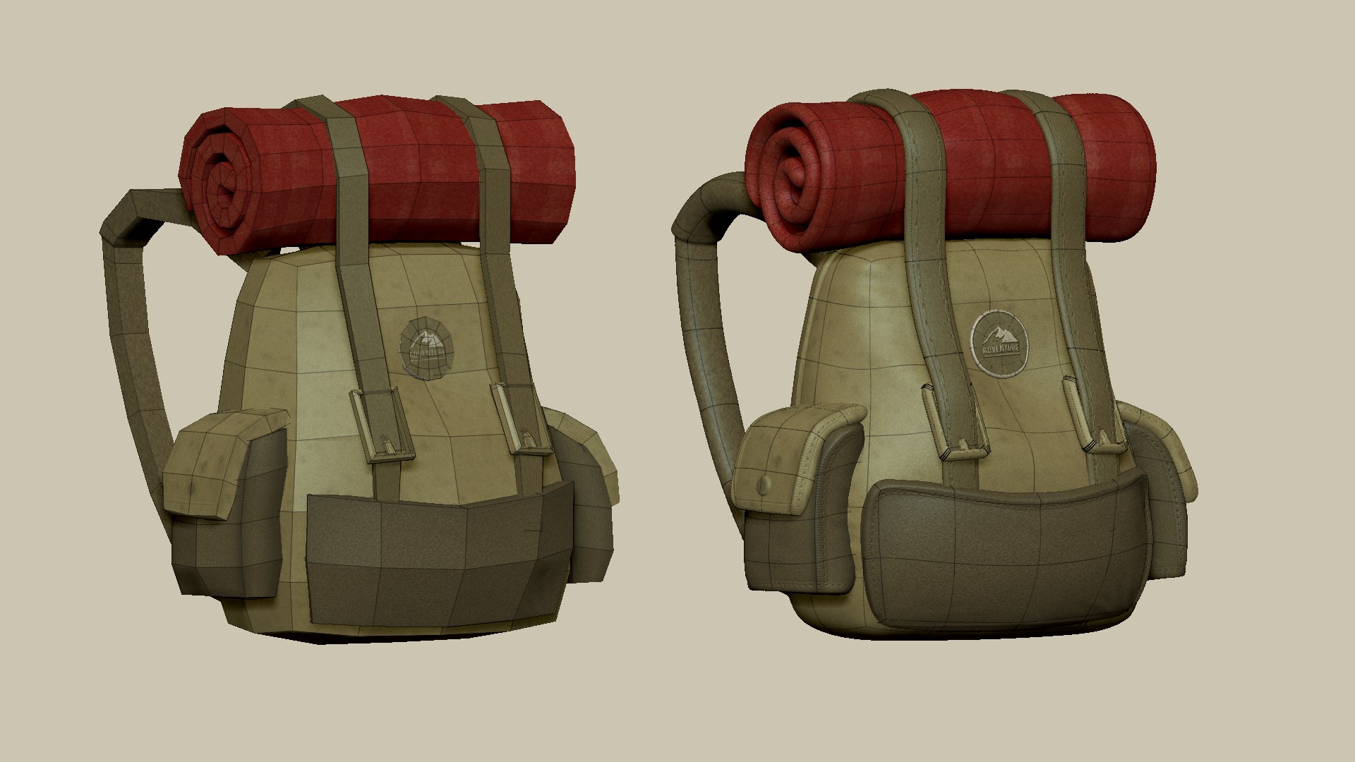 3D backpack - adventurer character model - TurboSquid 1646011