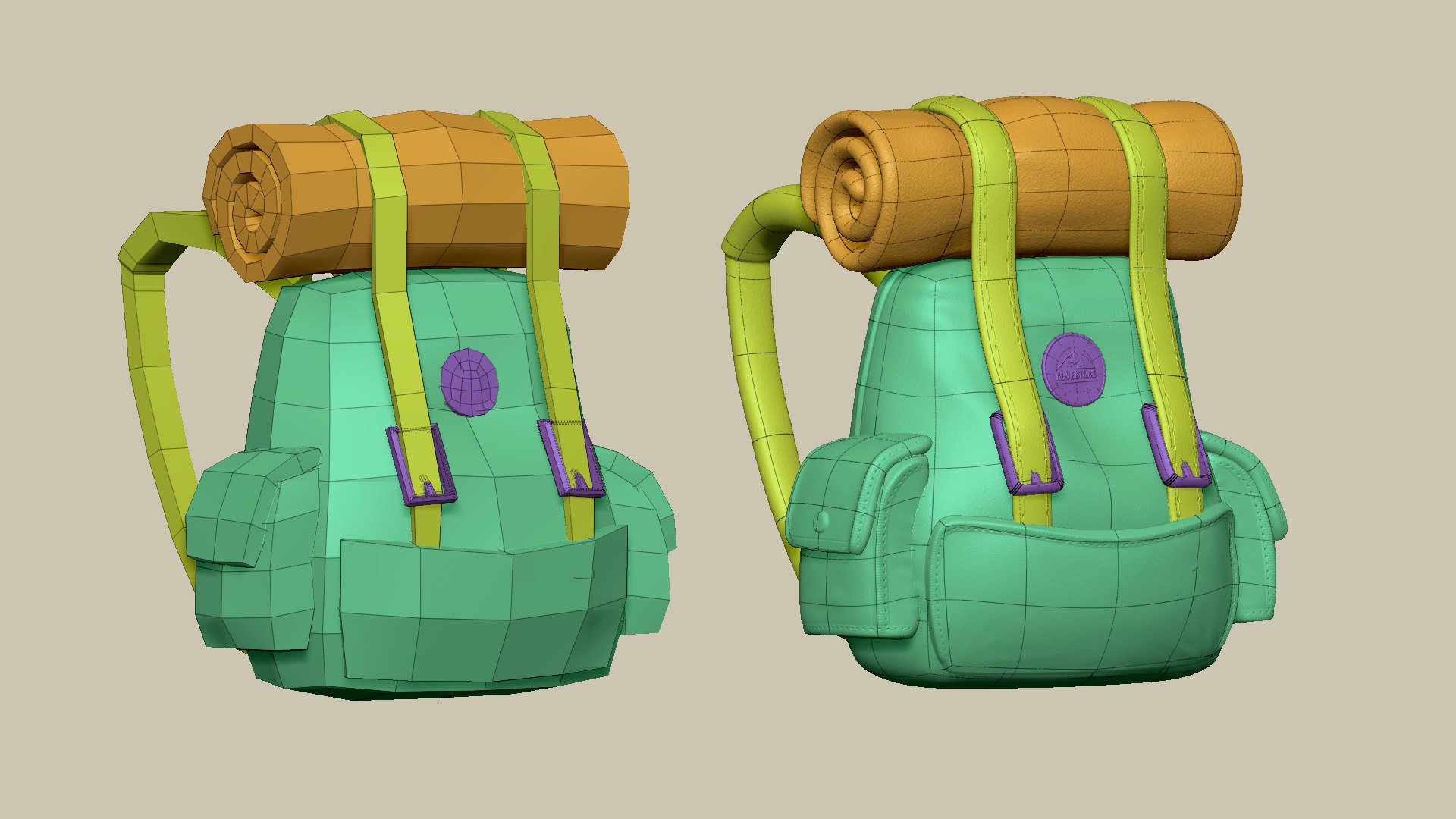 3D backpack - adventurer character model - TurboSquid 1646011
