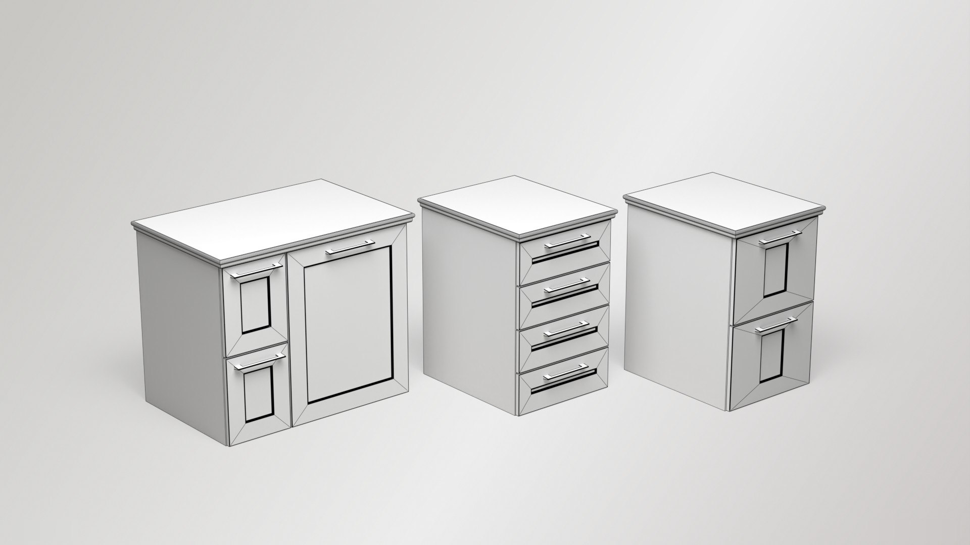 Module Kitchen Cabinets Set 3D Model - TurboSquid 2001499