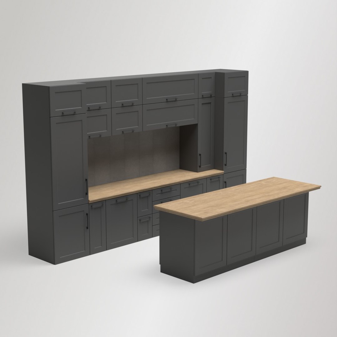 Module Kitchen Cabinets Set 3D model - TurboSquid 2001499