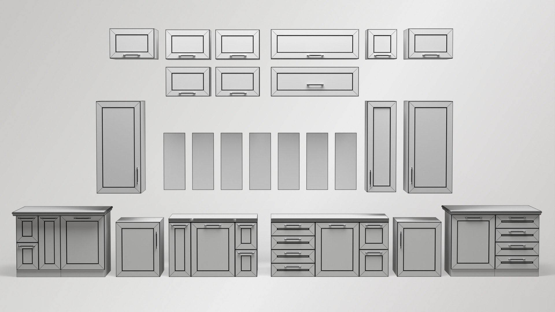 Module Kitchen Cabinets Set 3D Model - TurboSquid 2001499