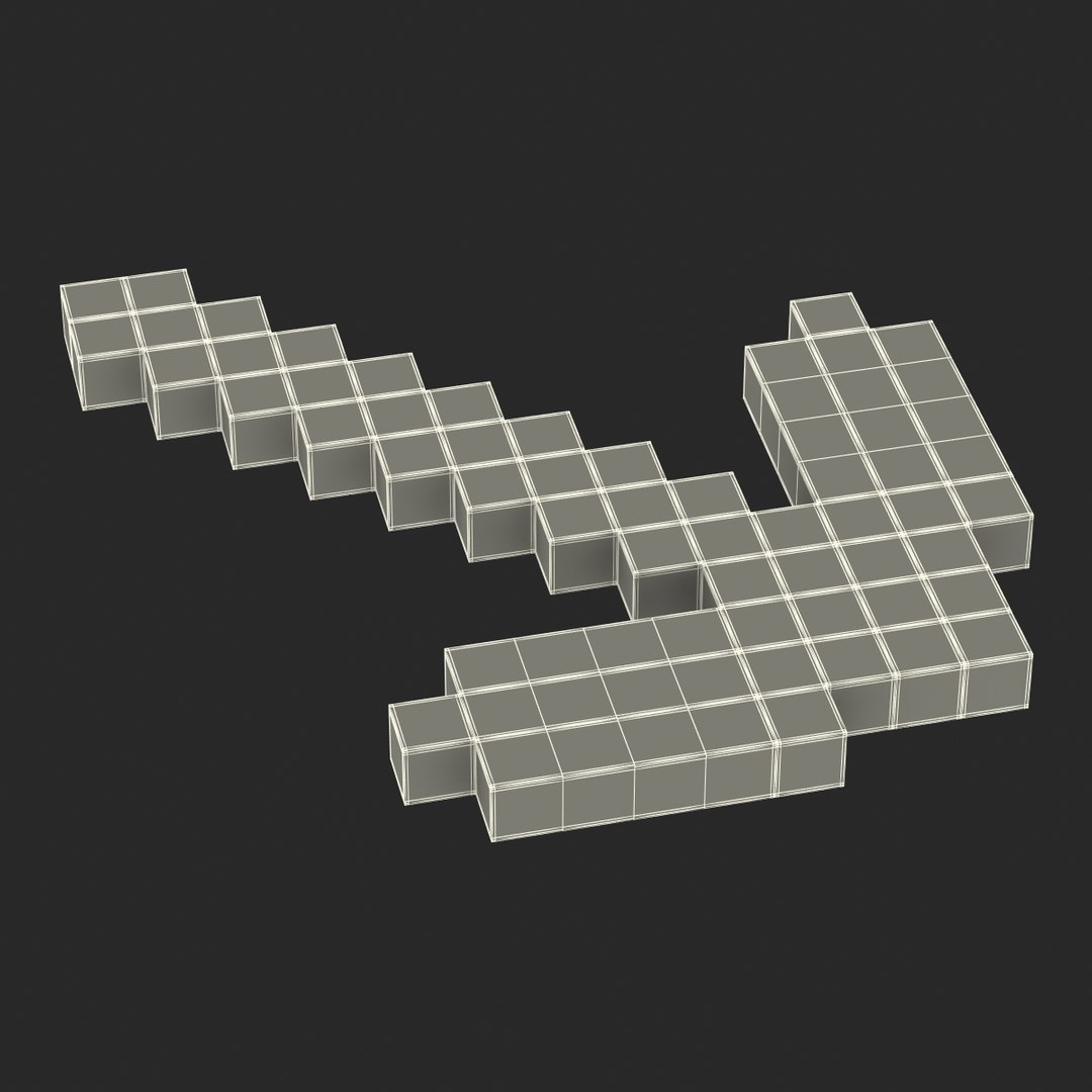 Minecraft Pickaxe Wooden 3d Model
