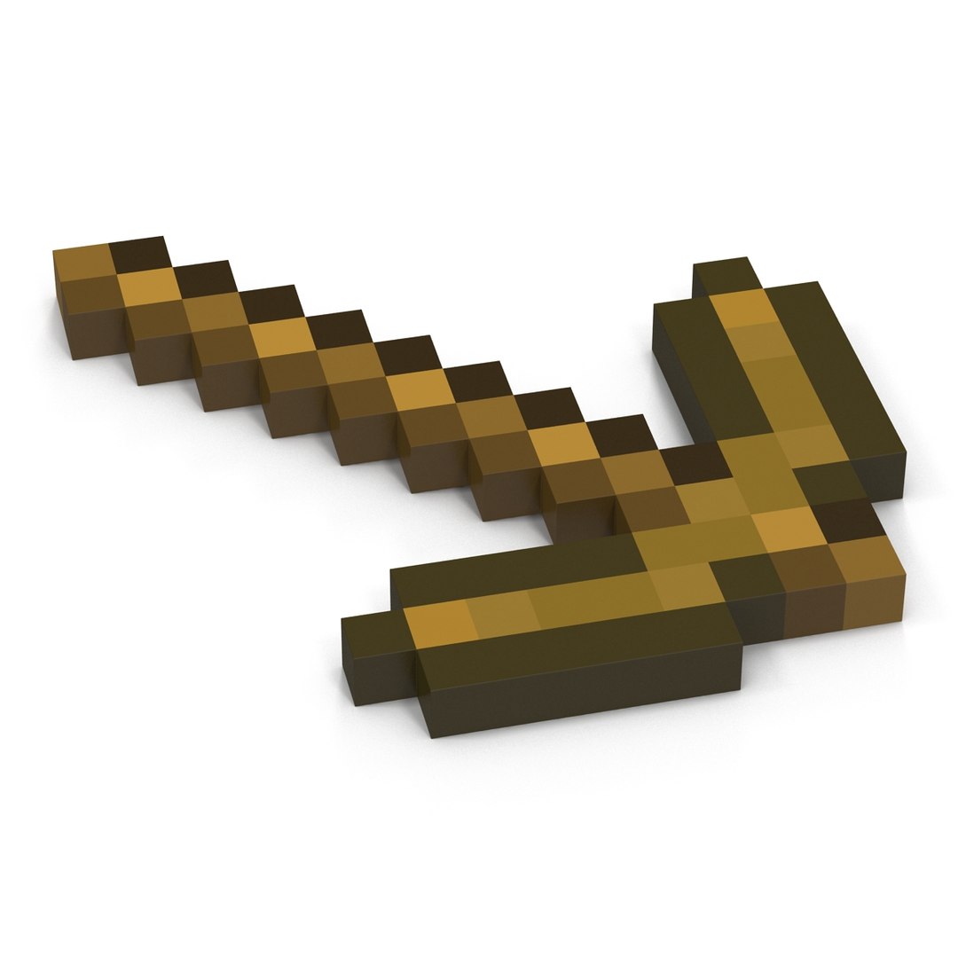 Minecraft Pickaxe Wooden 3d Model