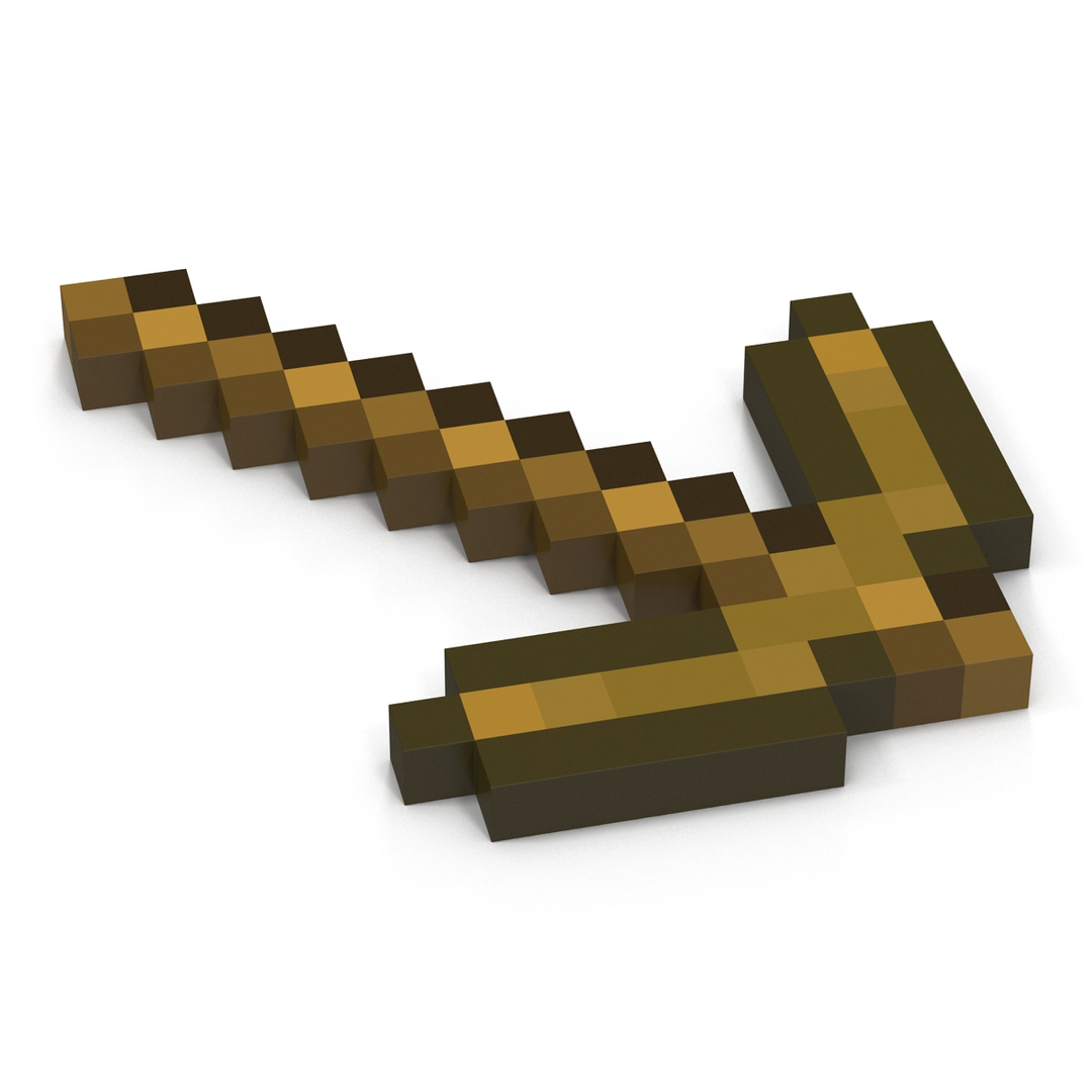 minecraft pickaxe wooden 3d model