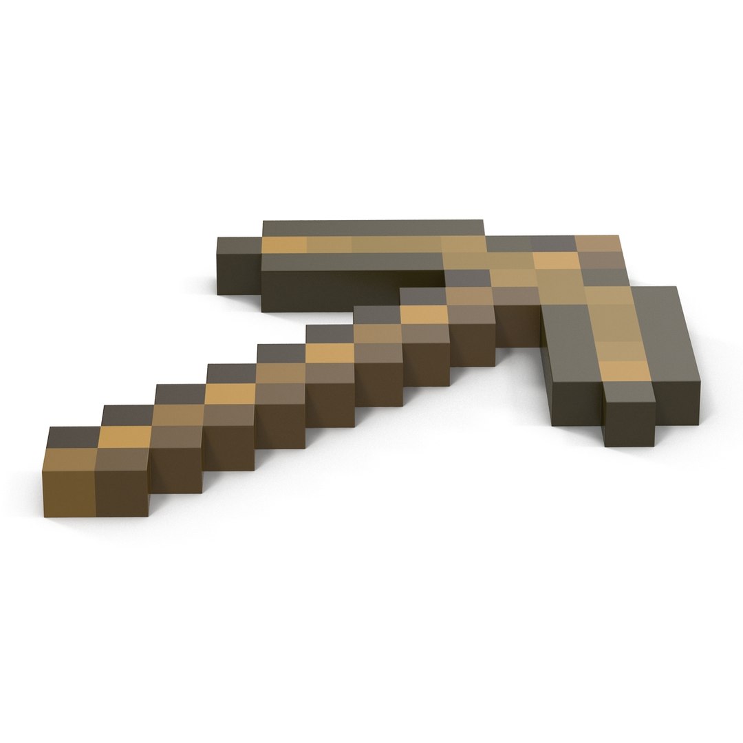 Minecraft Pickaxe Wooden 3d Model