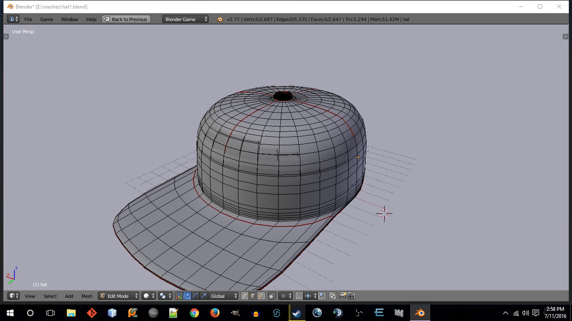 3d hat model
