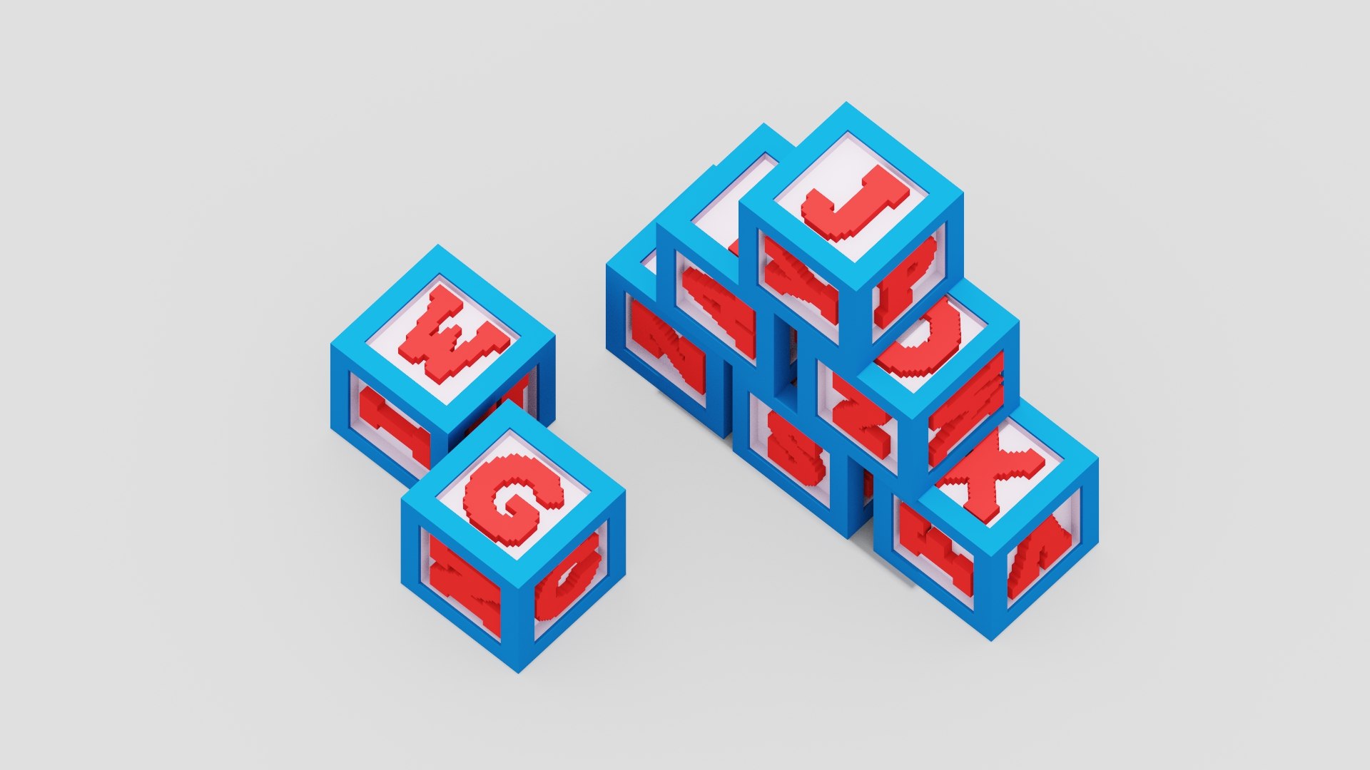 3D Voxel Alphabet Blocks Set Model - TurboSquid 1835625