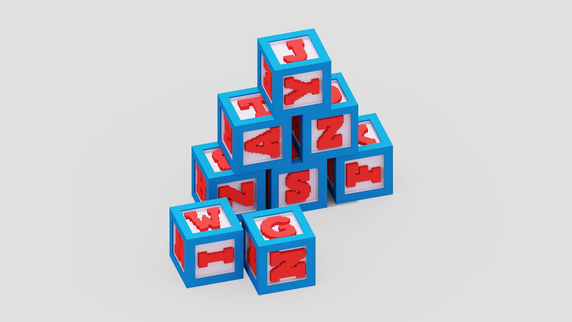 3D Voxel Alphabet Blocks Set Model - TurboSquid 1835625