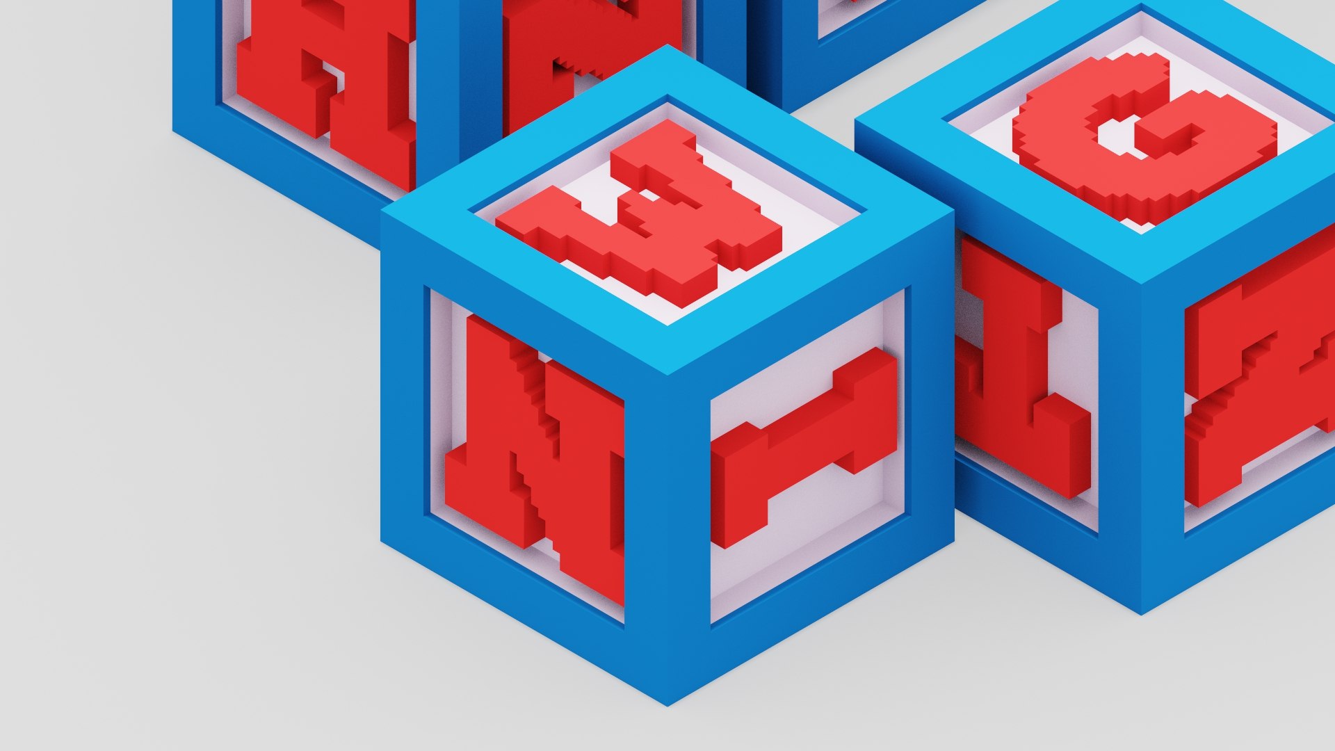 3D Voxel Alphabet Blocks Set Model - TurboSquid 1835625