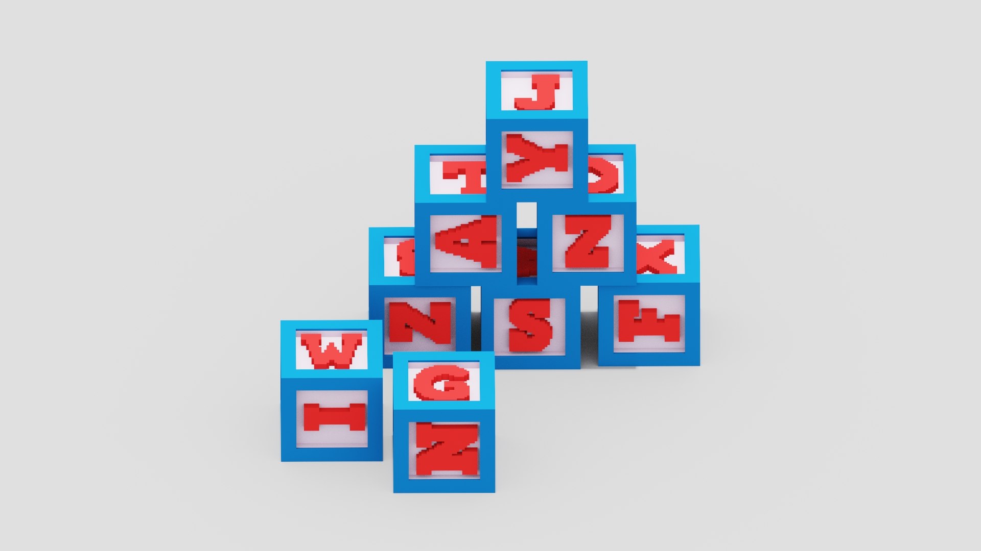 3D Voxel Alphabet Blocks Set Model - TurboSquid 1835625
