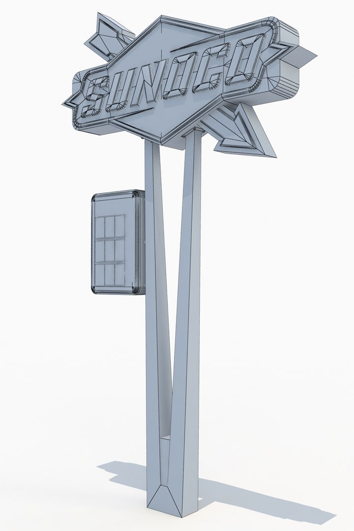 Sunoco Gas Station Totem 3d Max