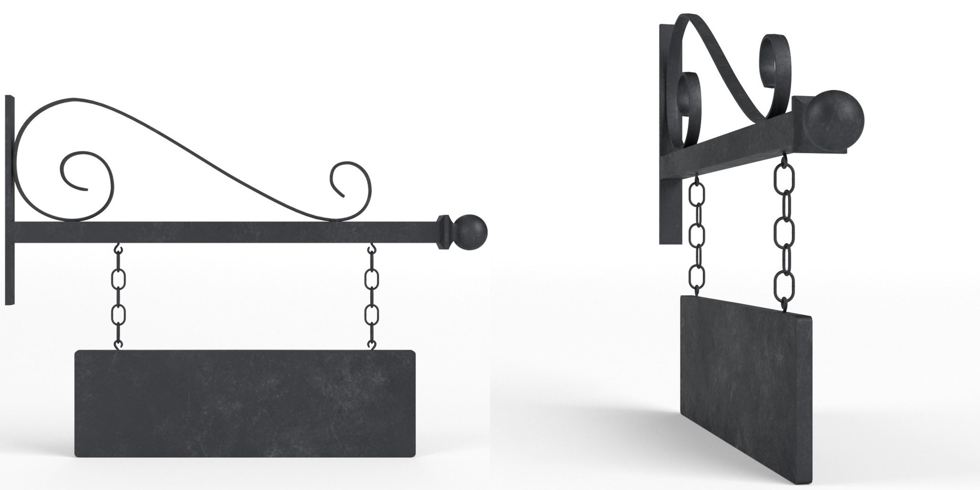 3D Wall Mounted Hanging Sign - TurboSquid 1574743