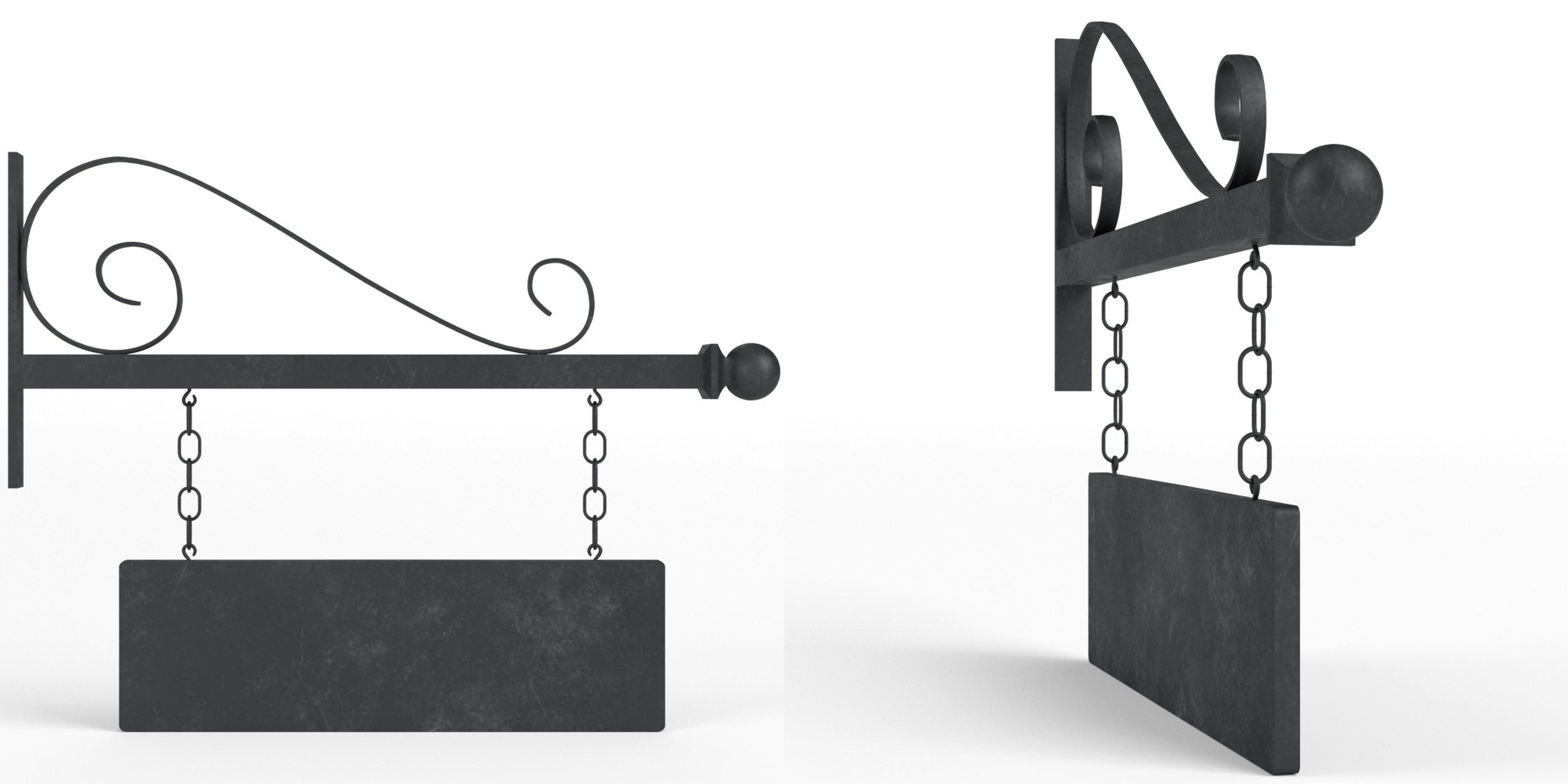 3D wall mounted hanging sign - TurboSquid 1574743