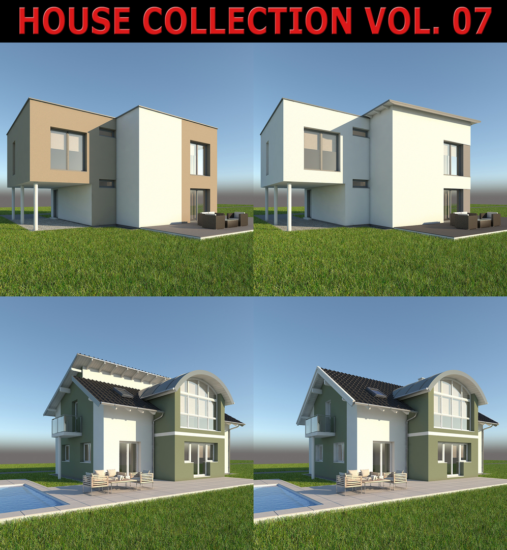 family homes sets 3d model