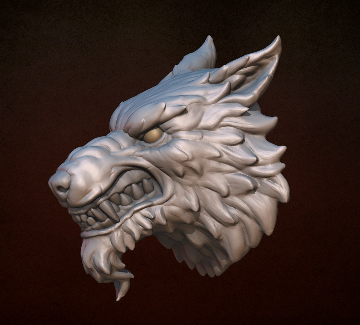 Wolf Head Obj
