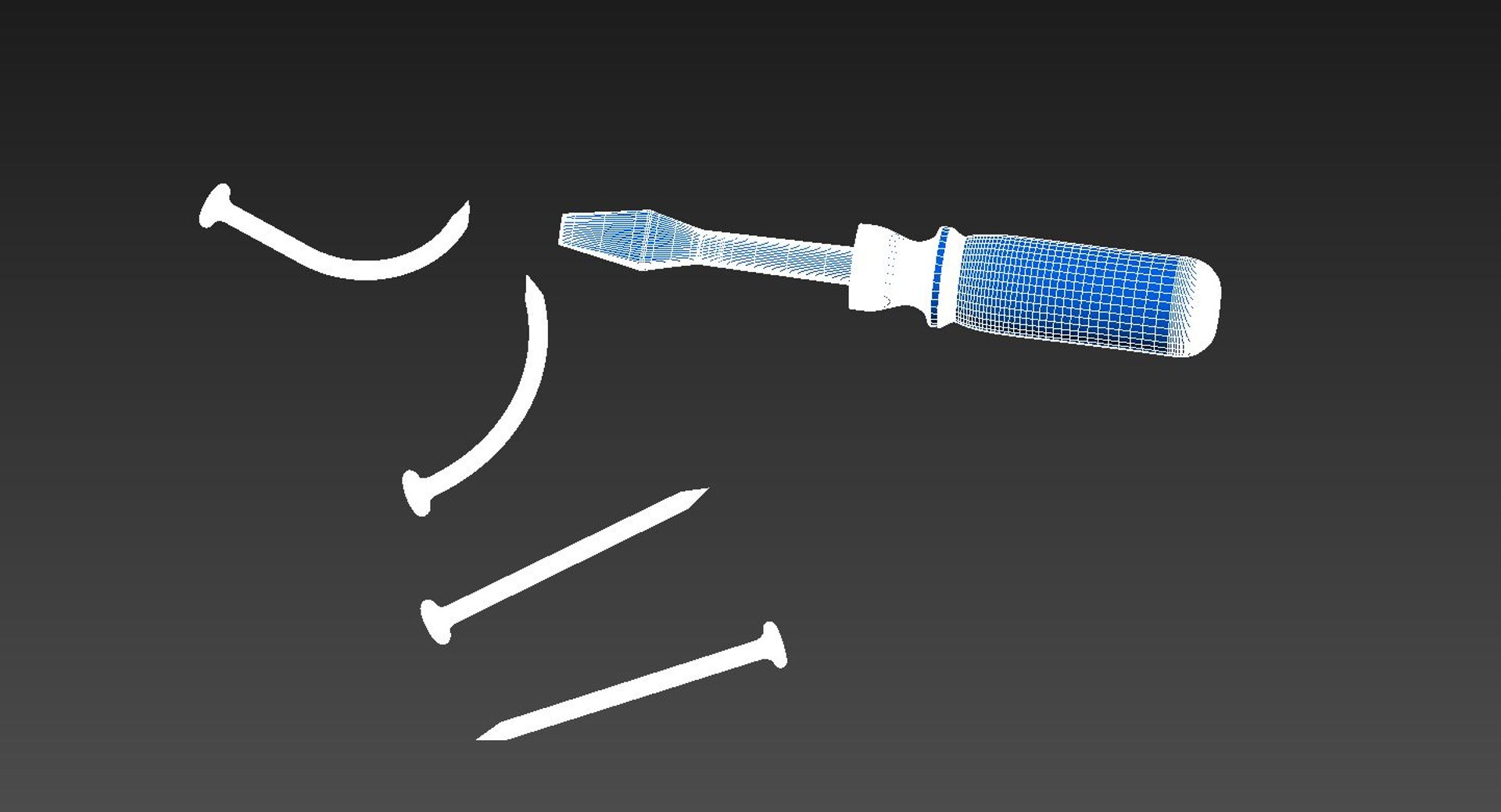 3D Screwdriver With Nails - TurboSquid 1787440