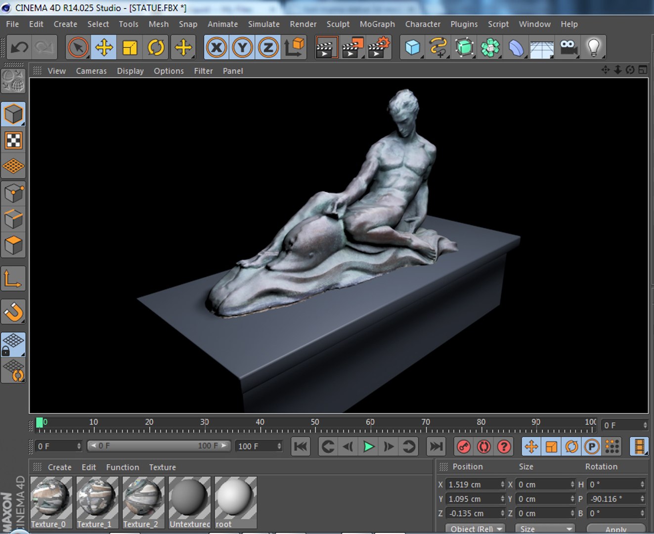 Man Dolphin Statue 3d Model