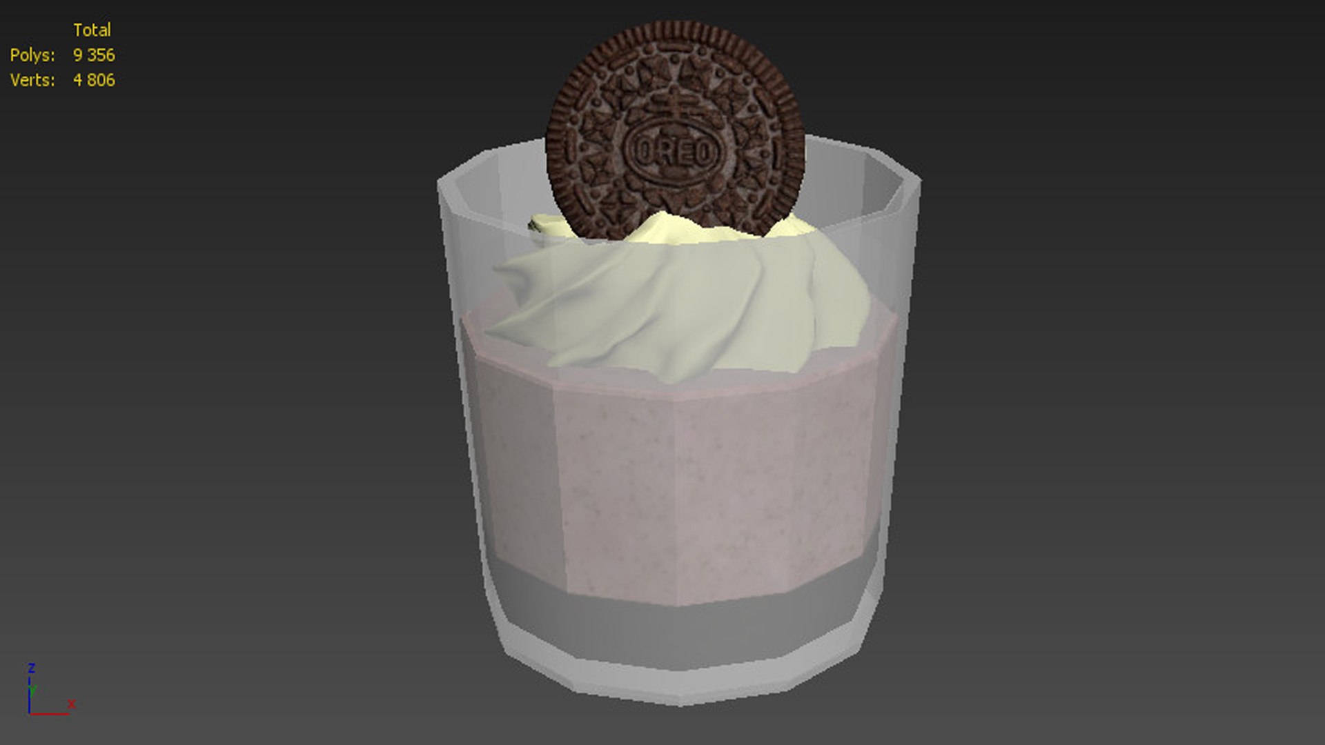 3D Dessert Glass With Oreo - TurboSquid 2400638