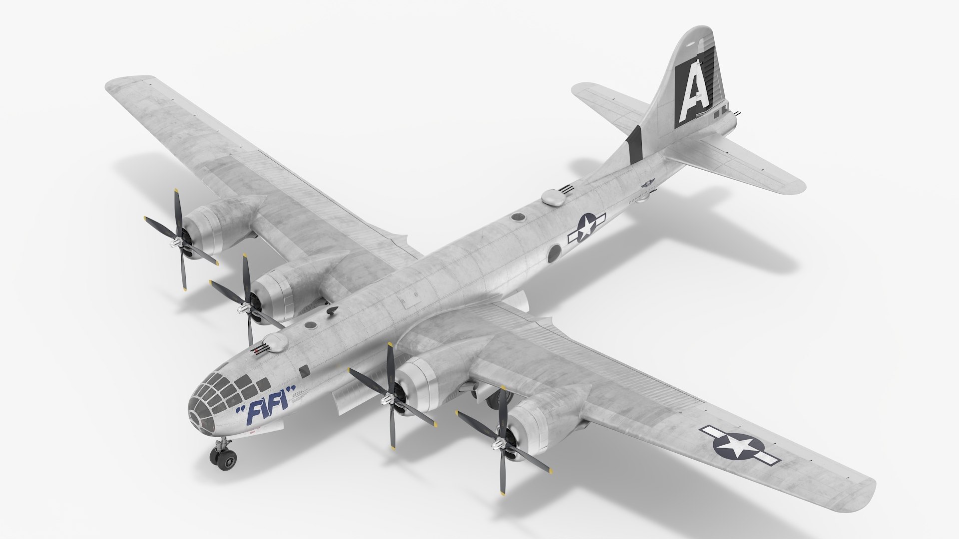 3D Boeing B-29 FIFI Rigged - TurboSquid 2379297