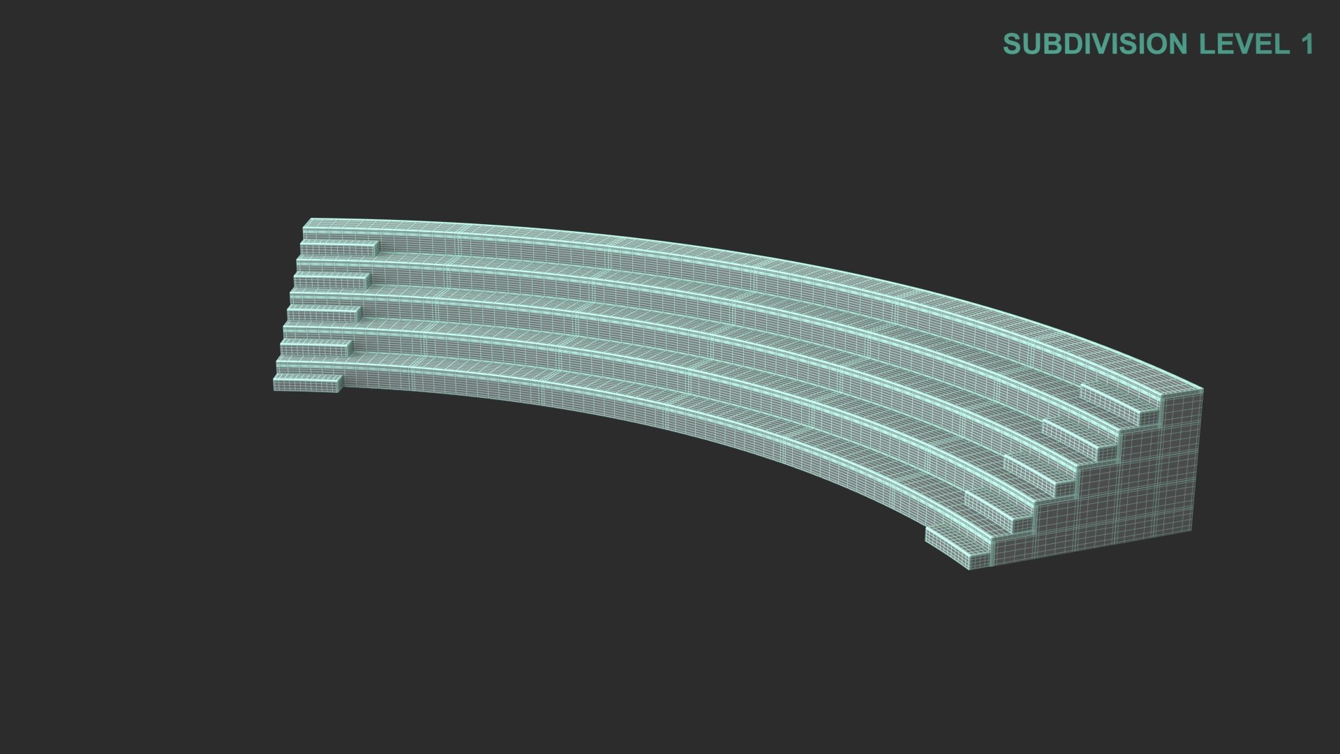 Curved Concrete Bleacher model - TurboSquid 2031682