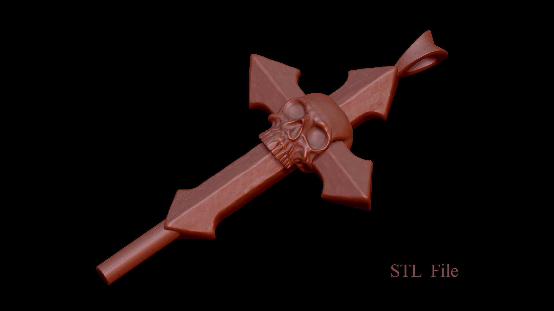 3D Model Arrow-shaped Cross With Skull STL - TurboSquid 2122879