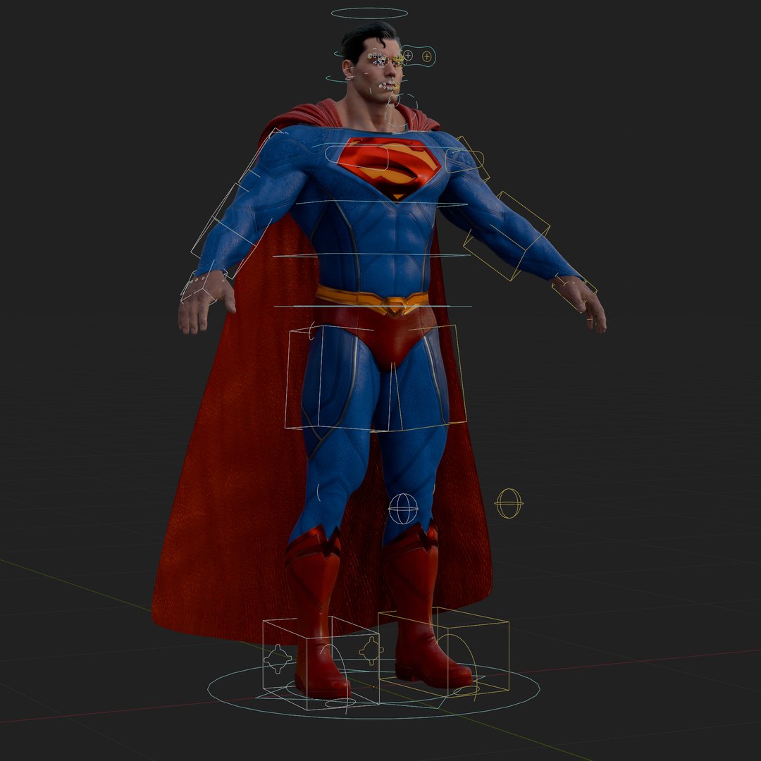 Superman 3D Model Rigged PBR Character Blender FBX OBJ - TurboSquid 2392604