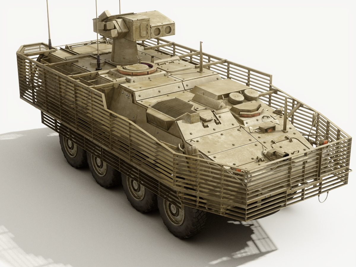 army stryker atgm 3d model