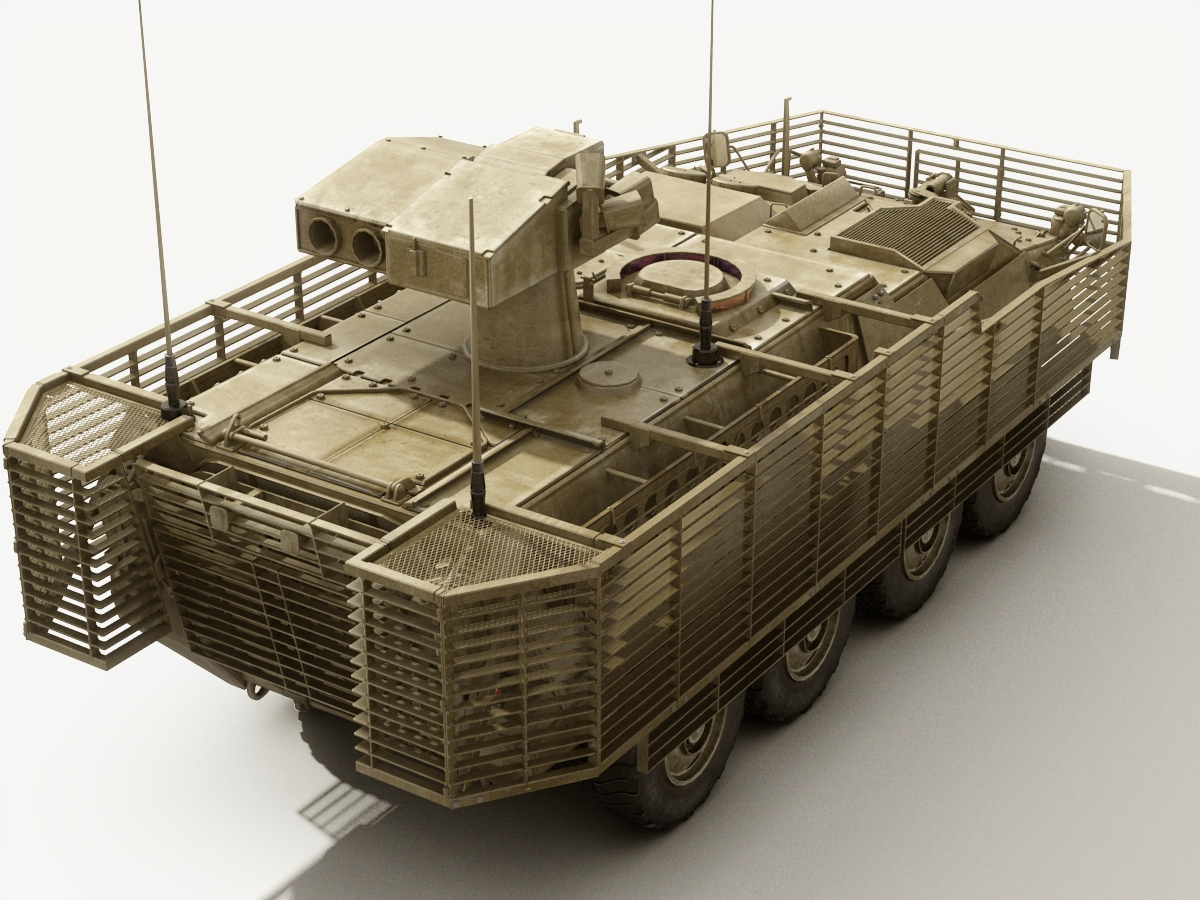 army stryker atgm 3d model