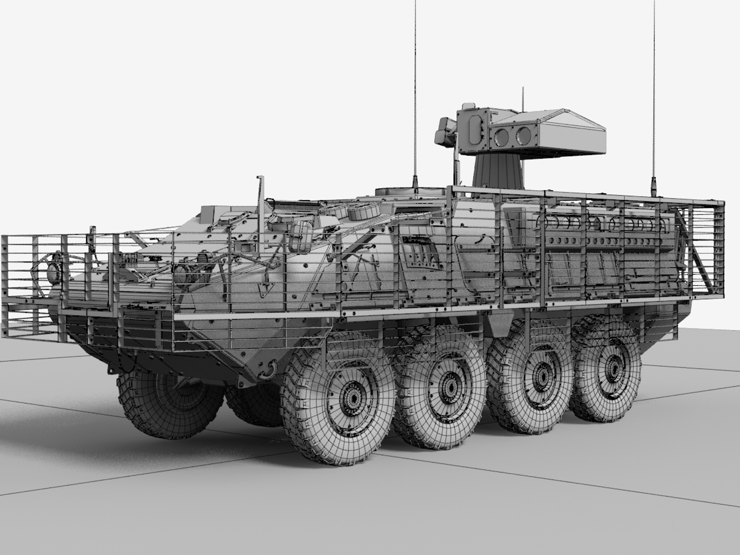 army stryker atgm 3d model