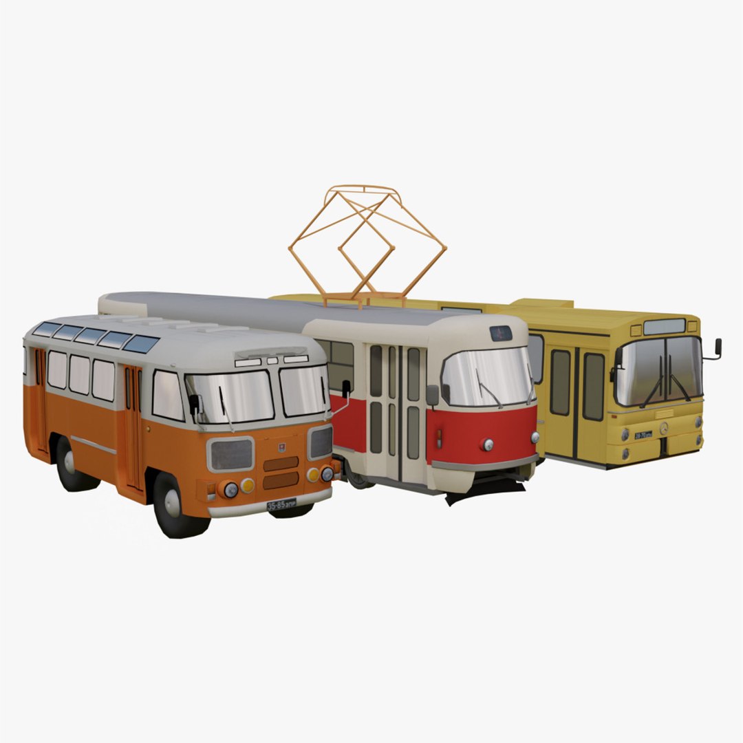 3D Vehicles Pack Buss Tram Model - TurboSquid 1814425