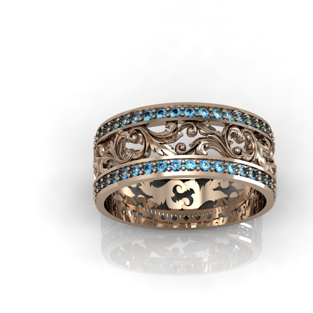 Fashion Wedding Ring Gems Model - TurboSquid 1313108