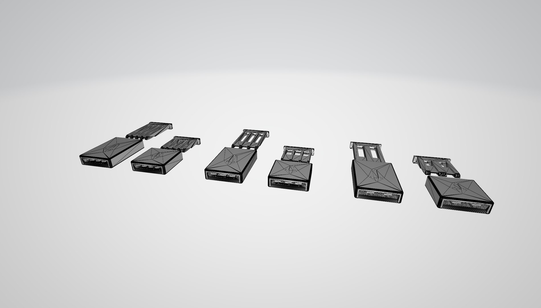 3D 3D PRINTABLE LED STRIPE CONNECTORS PLUG AND PLAY BASIC KIT Model ...