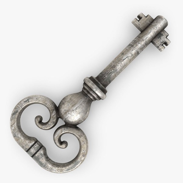 realistic vintage key gold silver 3d 3ds