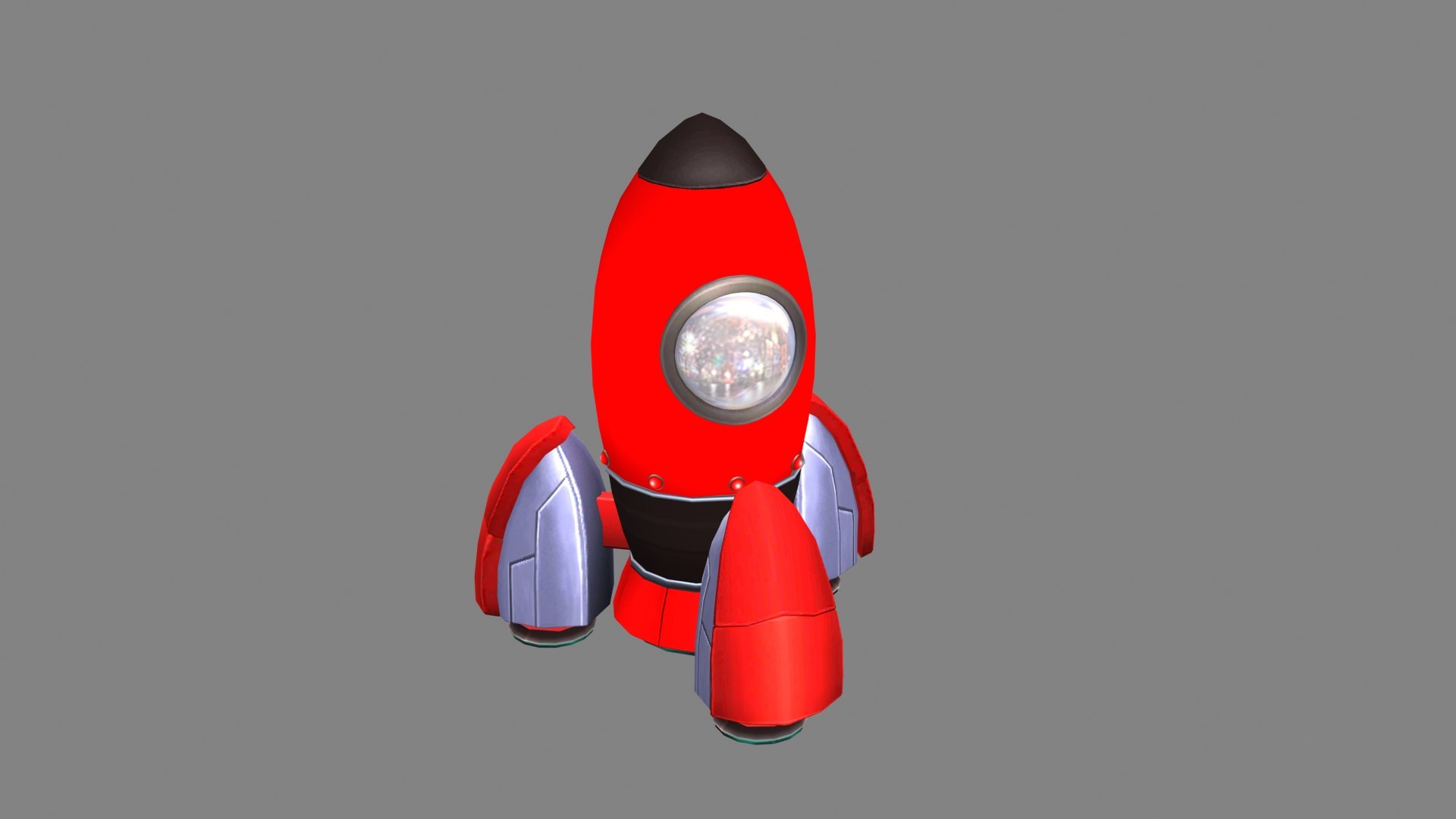 Cartoon Red Rocket Ship 3D Model - TurboSquid 2269659